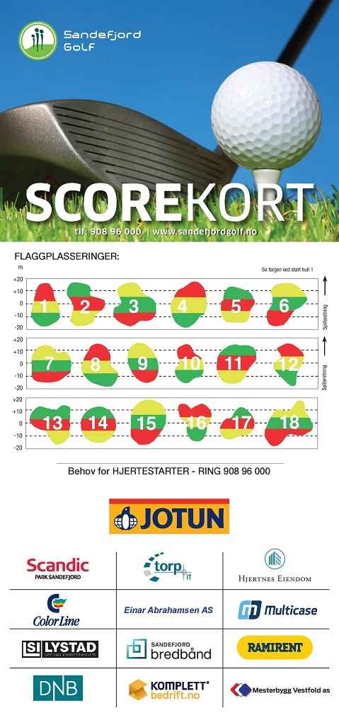 Scorekort - Back - Sandefjord Golf